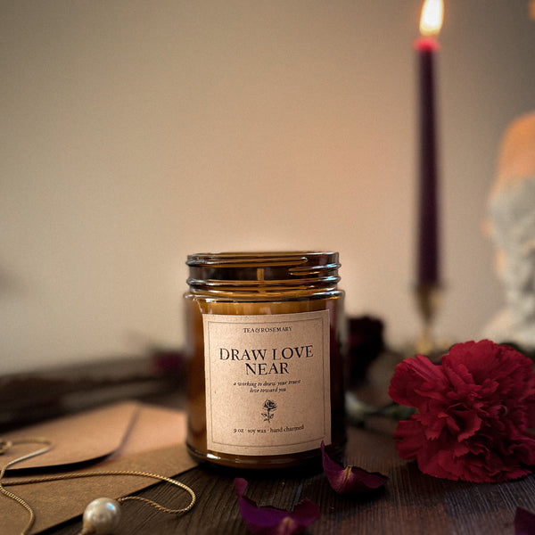 Draw Love Near Spell Candle – Tea & Rosemary
